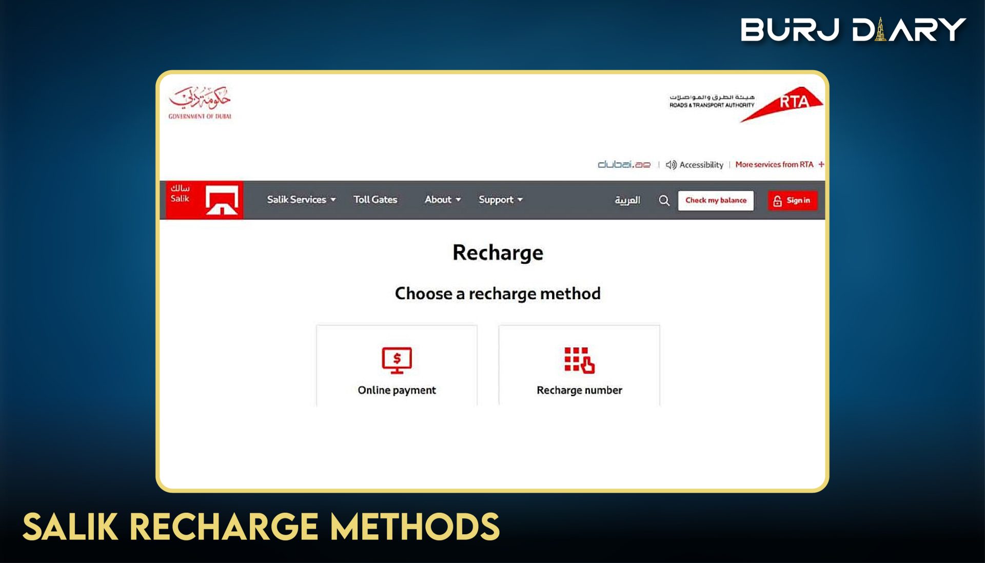 Salik Recharge: How to Recharge Your Salik Account